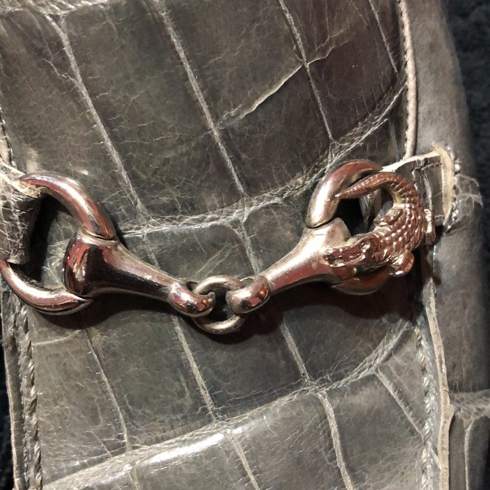 Mauri Genuine Alligator Gray Loafers Size 10 - Gem